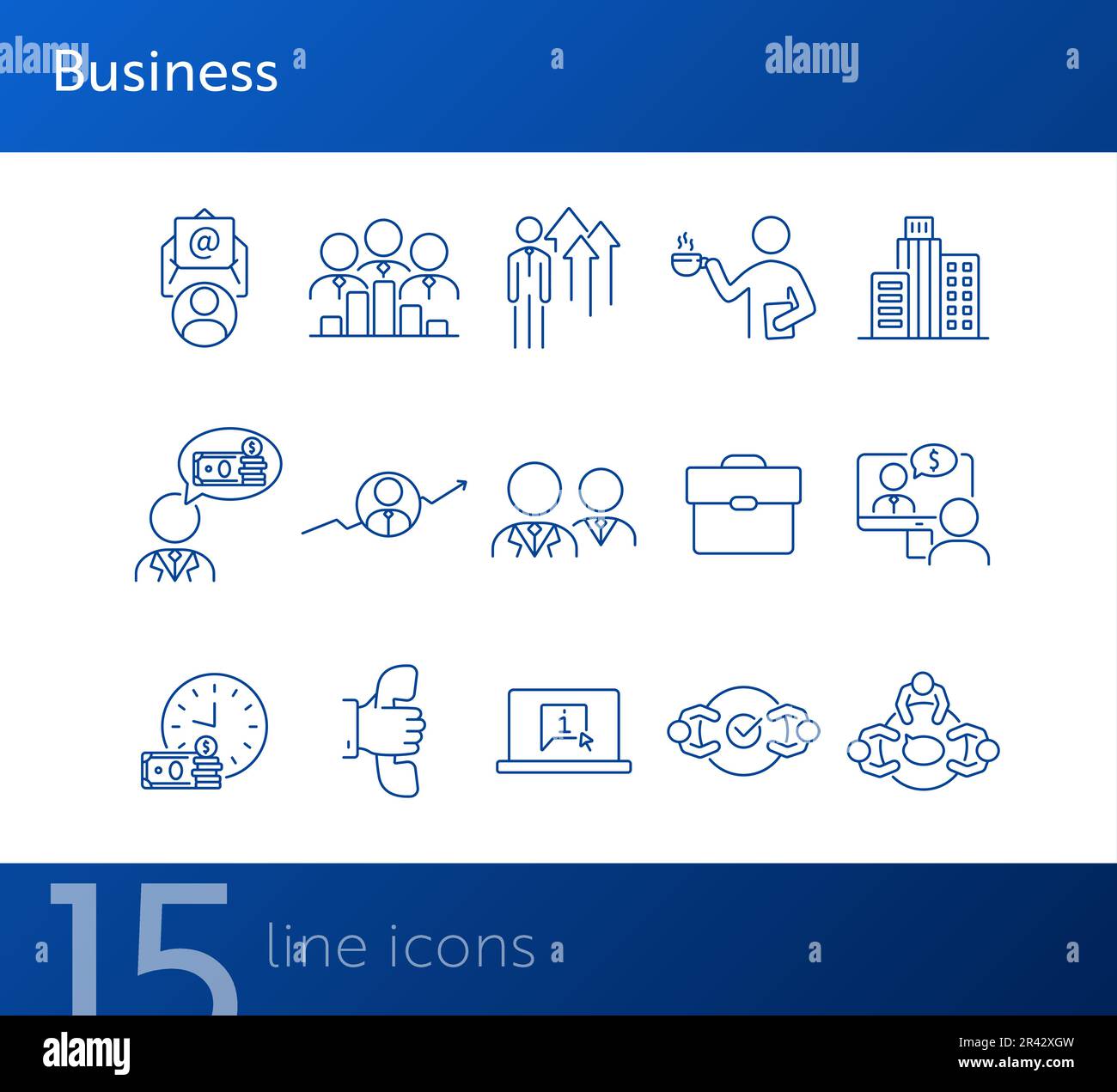 Business line icon set Stock Vector Image & Art - Alamy