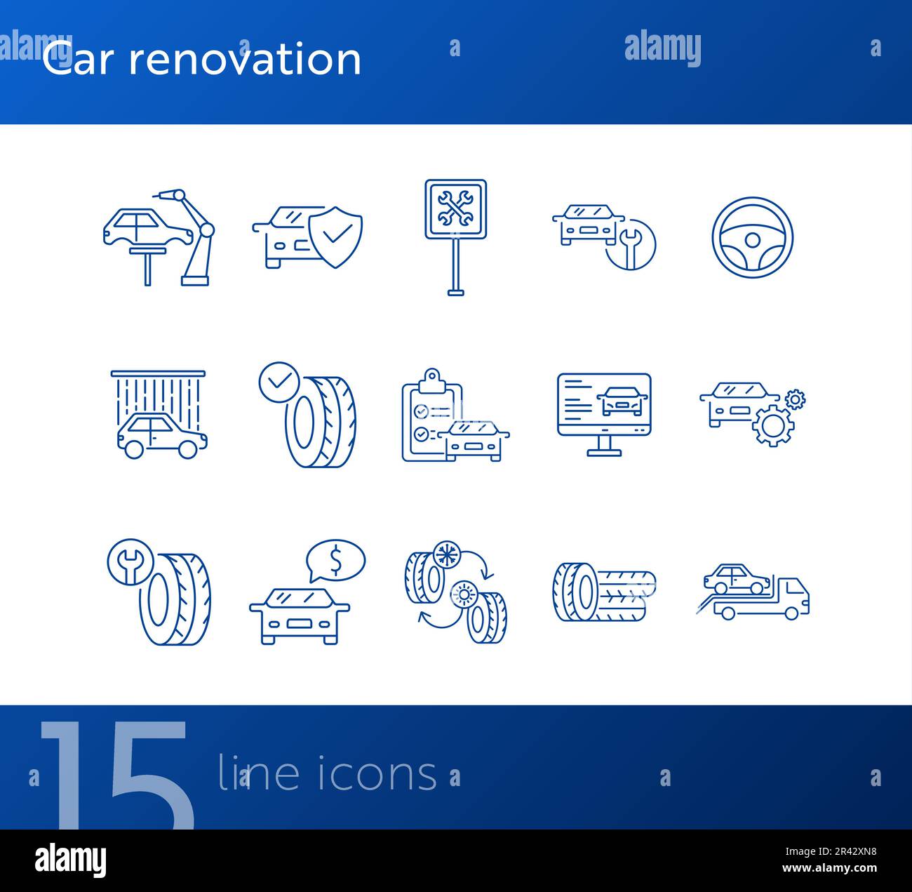Car renovation icons Stock Vector Image & Art - Alamy