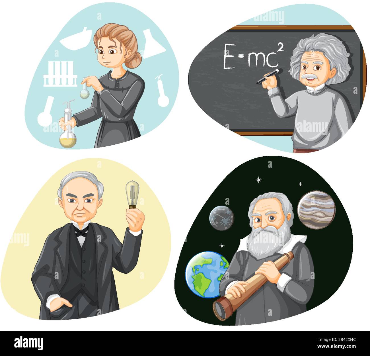 Set of Famous Person in Science illustration Stock Vector Image & Art ...