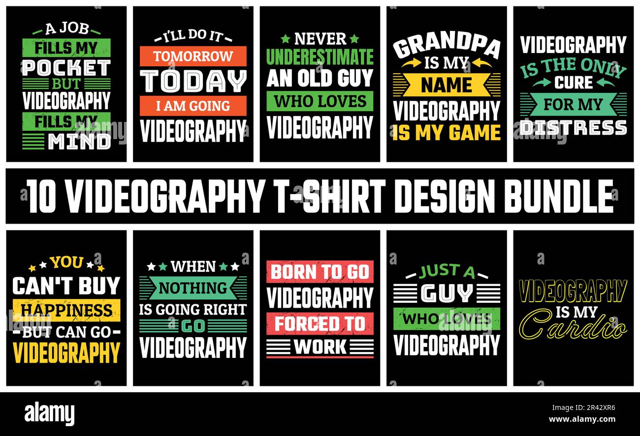 Videography t shirt design Stock Vector Images - Alamy