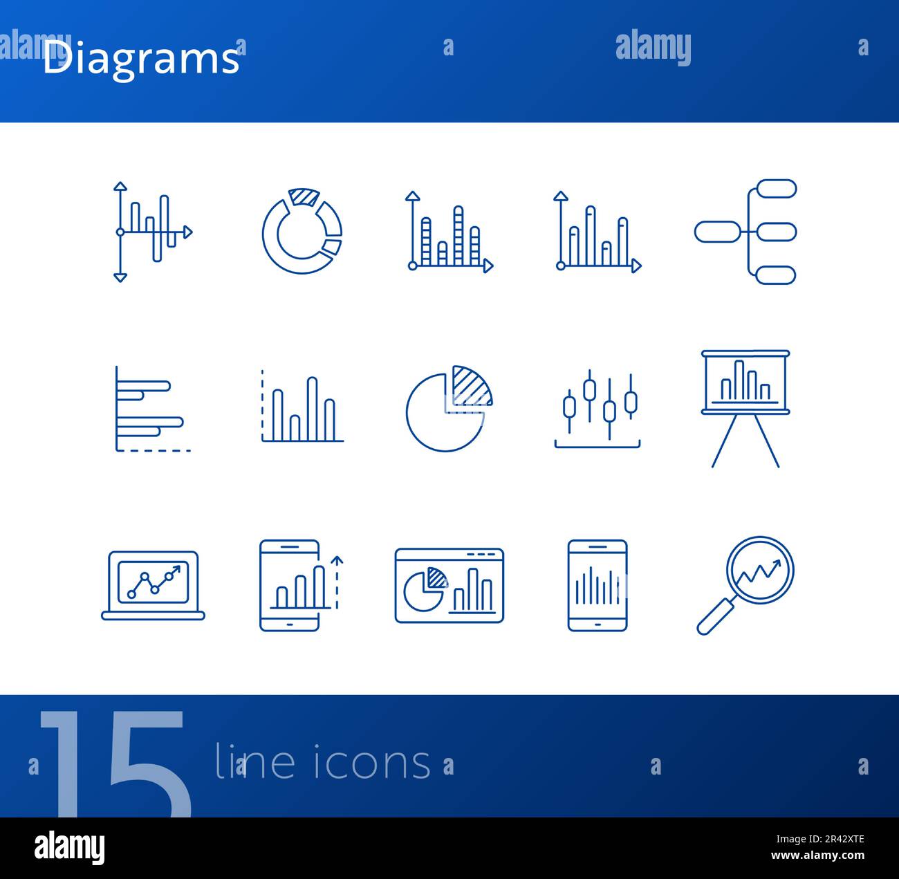 Diagrams line icon set Stock Vector Image & Art - Alamy