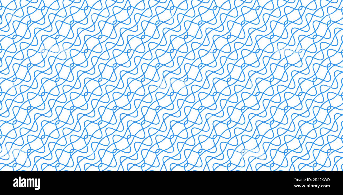 Wavy linear background. Guilloche seamless pattern. Blue moire ornament ...
