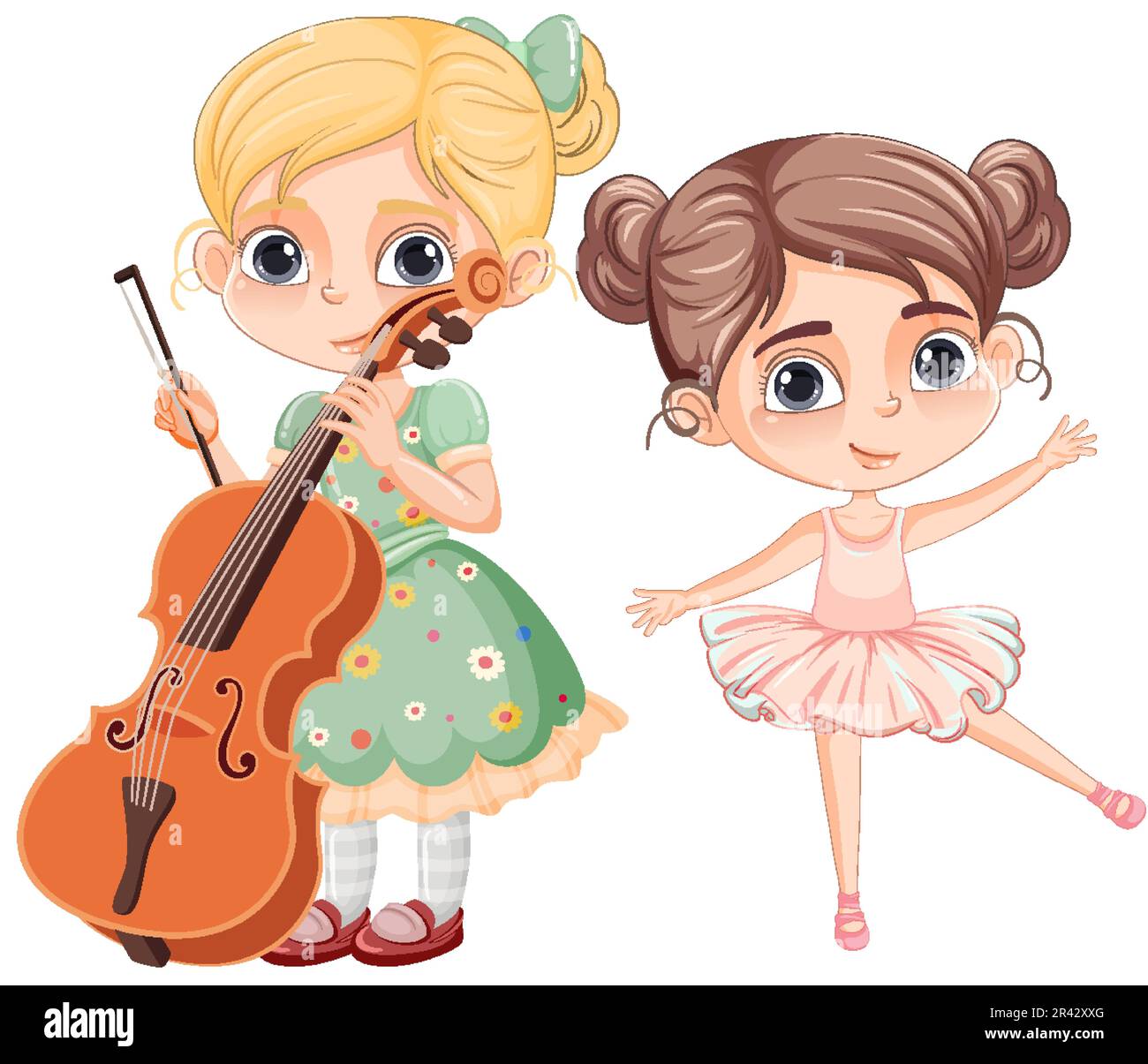 Musician with Dancer Kid Characters illustration Stock Vector Image ...