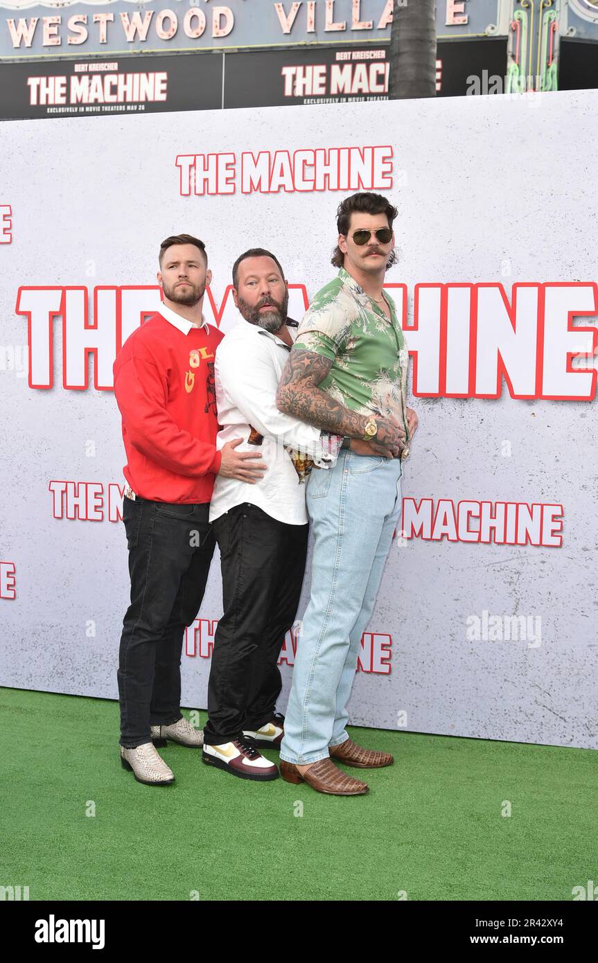 William Compton, Bert Kreischer and Taylor Lewan, from left, arrive at ...