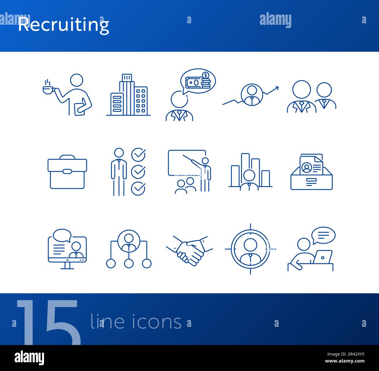 Recruiting line icon set Stock Vector Image & Art - Alamy