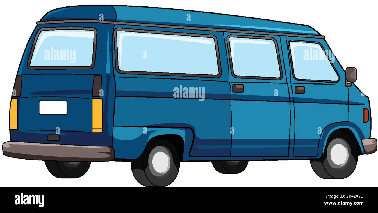 Classic Old Van Isolated on White Background illustration Stock Vector ...