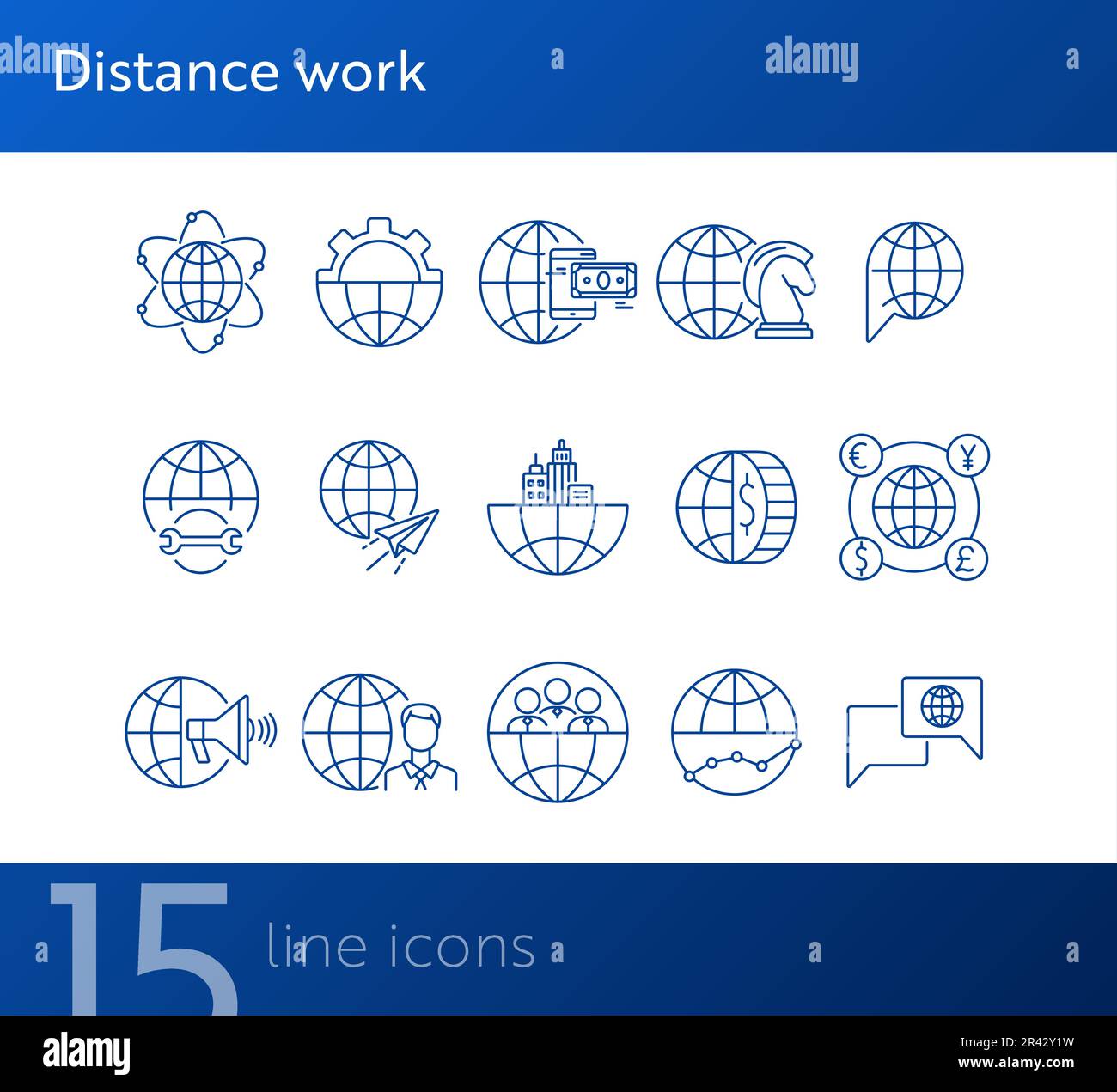 Distance work icon linear hi-res stock photography and images - Alamy