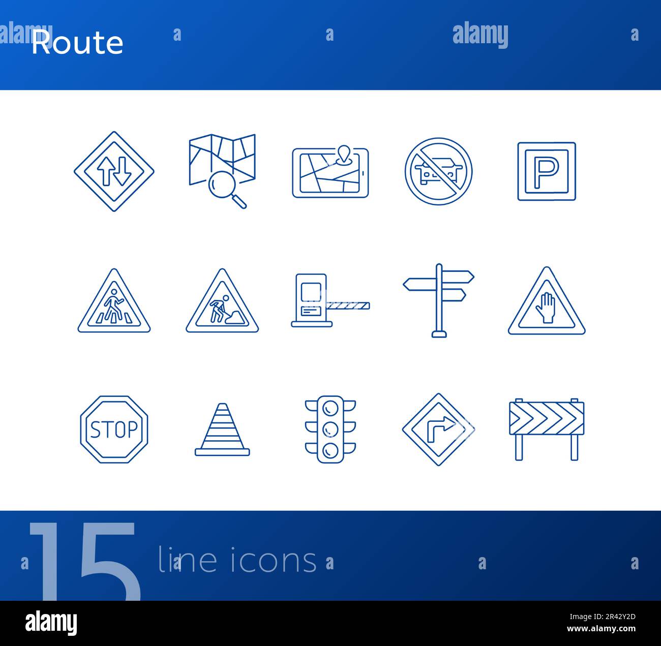 Route line icons Stock Vector Image & Art - Alamy
