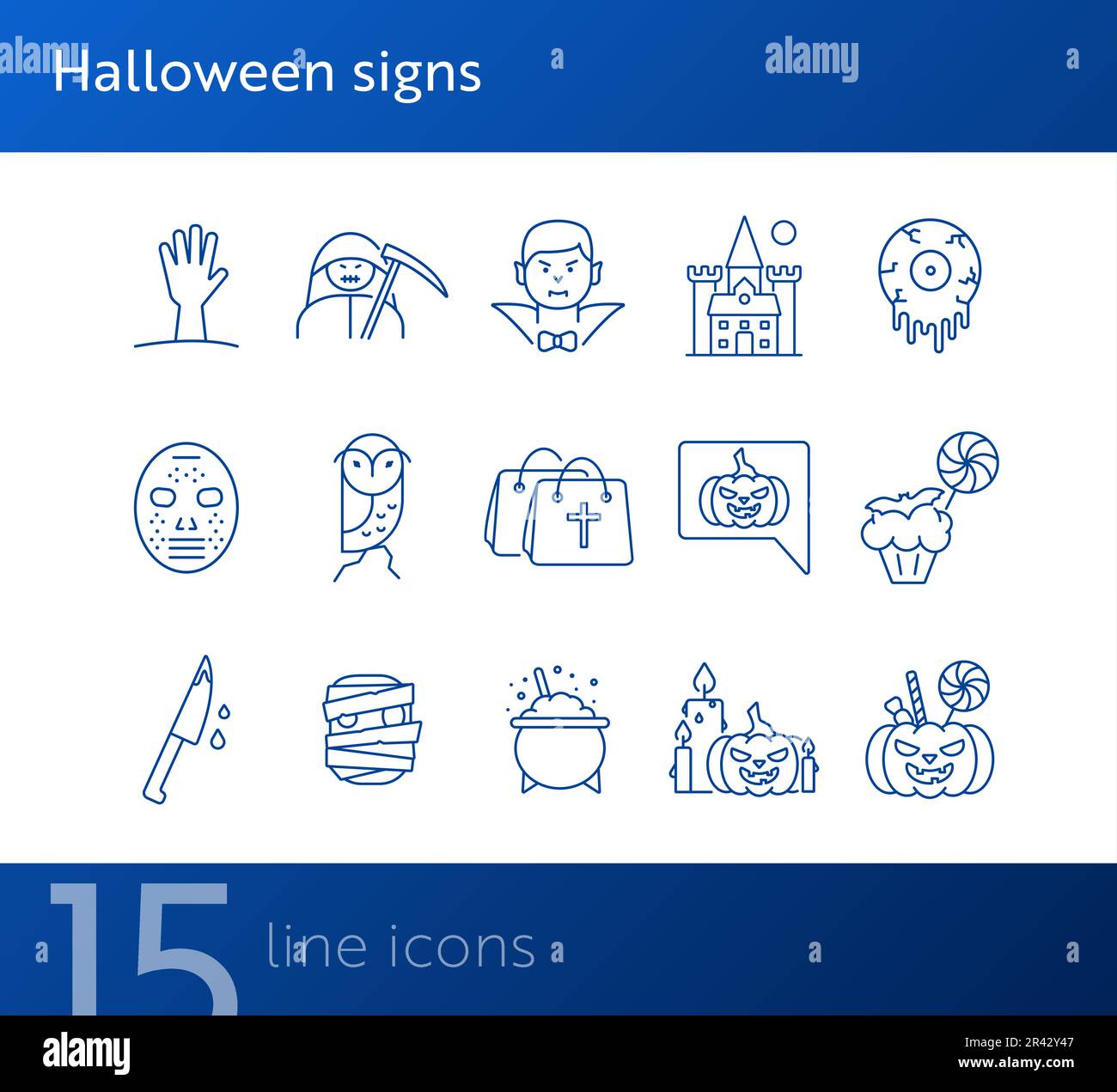 Halloween signs line icons Stock Vector Image & Art - Alamy