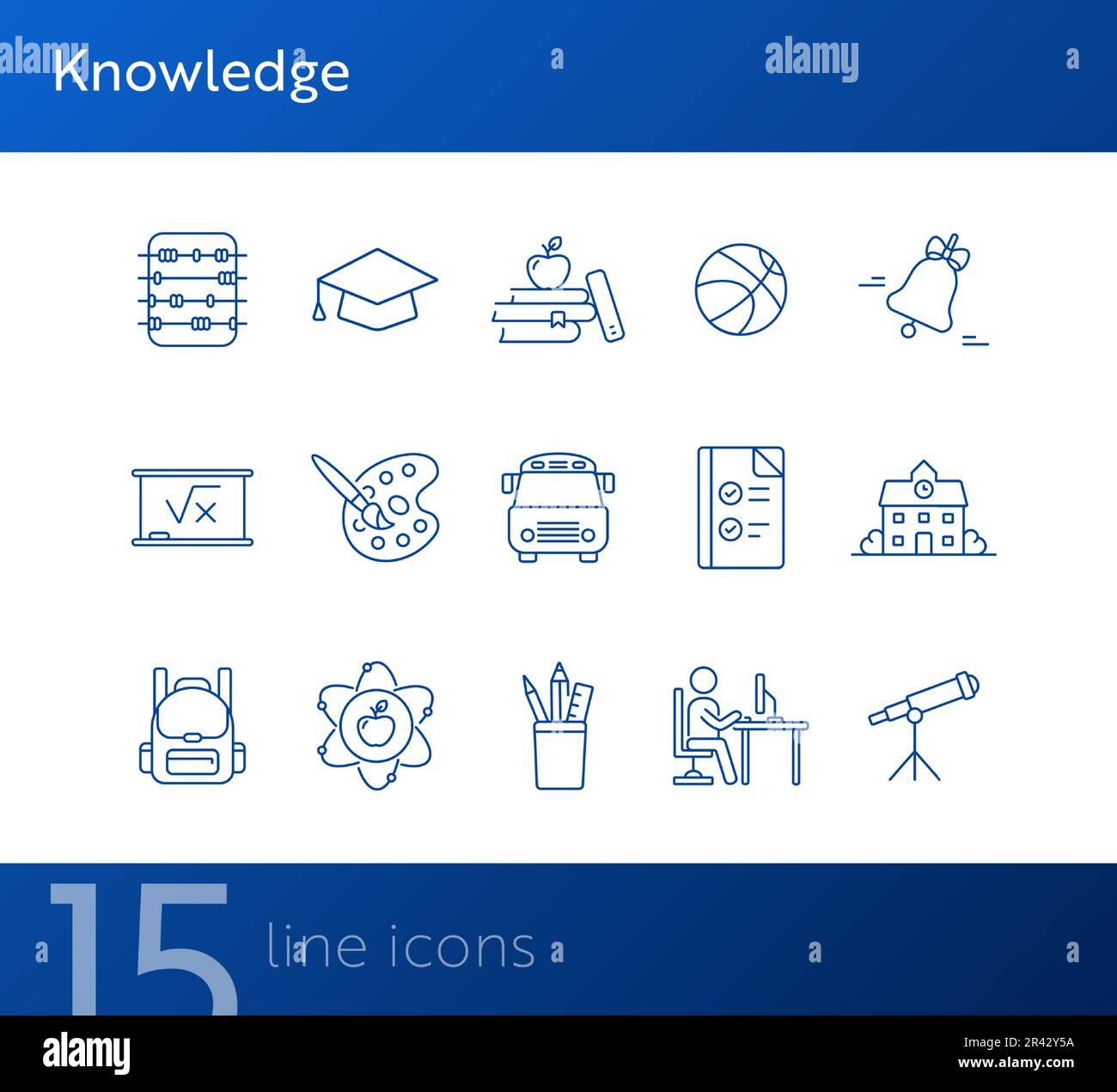 Knowledge line icon set Stock Vector Image & Art - Alamy