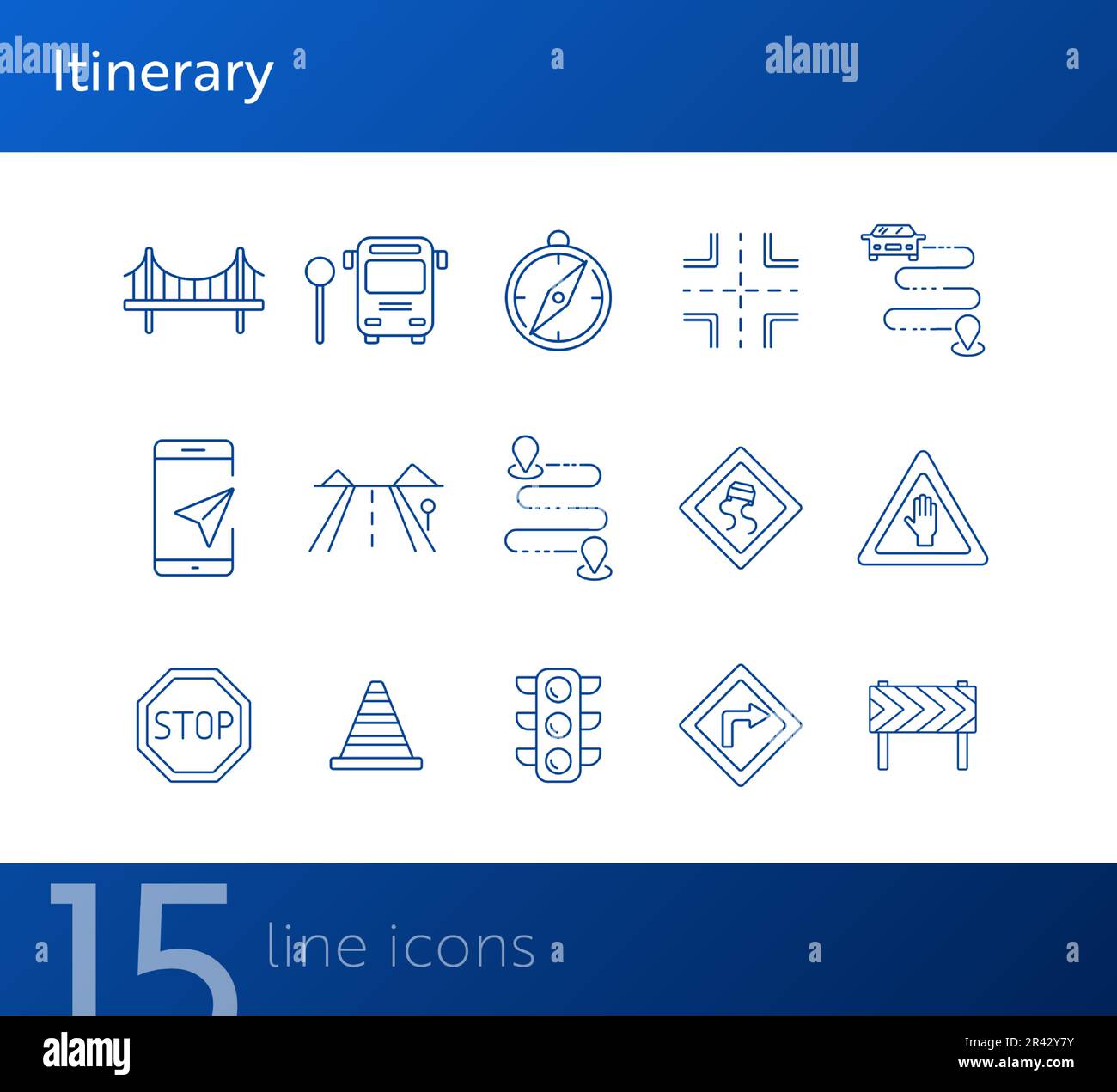 Itinerary line icons Stock Vector Image & Art - Alamy