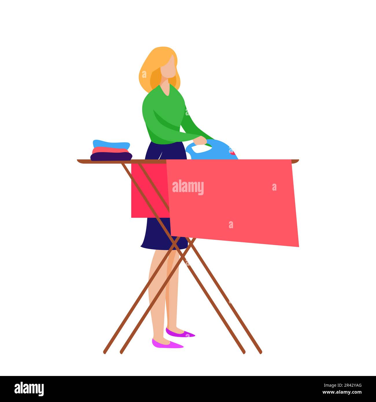 Cartoon woman ironing hi-res stock photography and images - Alamy