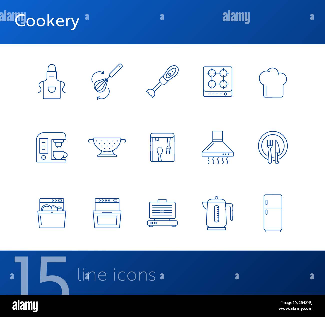 Home cookery linear icons hi-res stock photography and images - Alamy