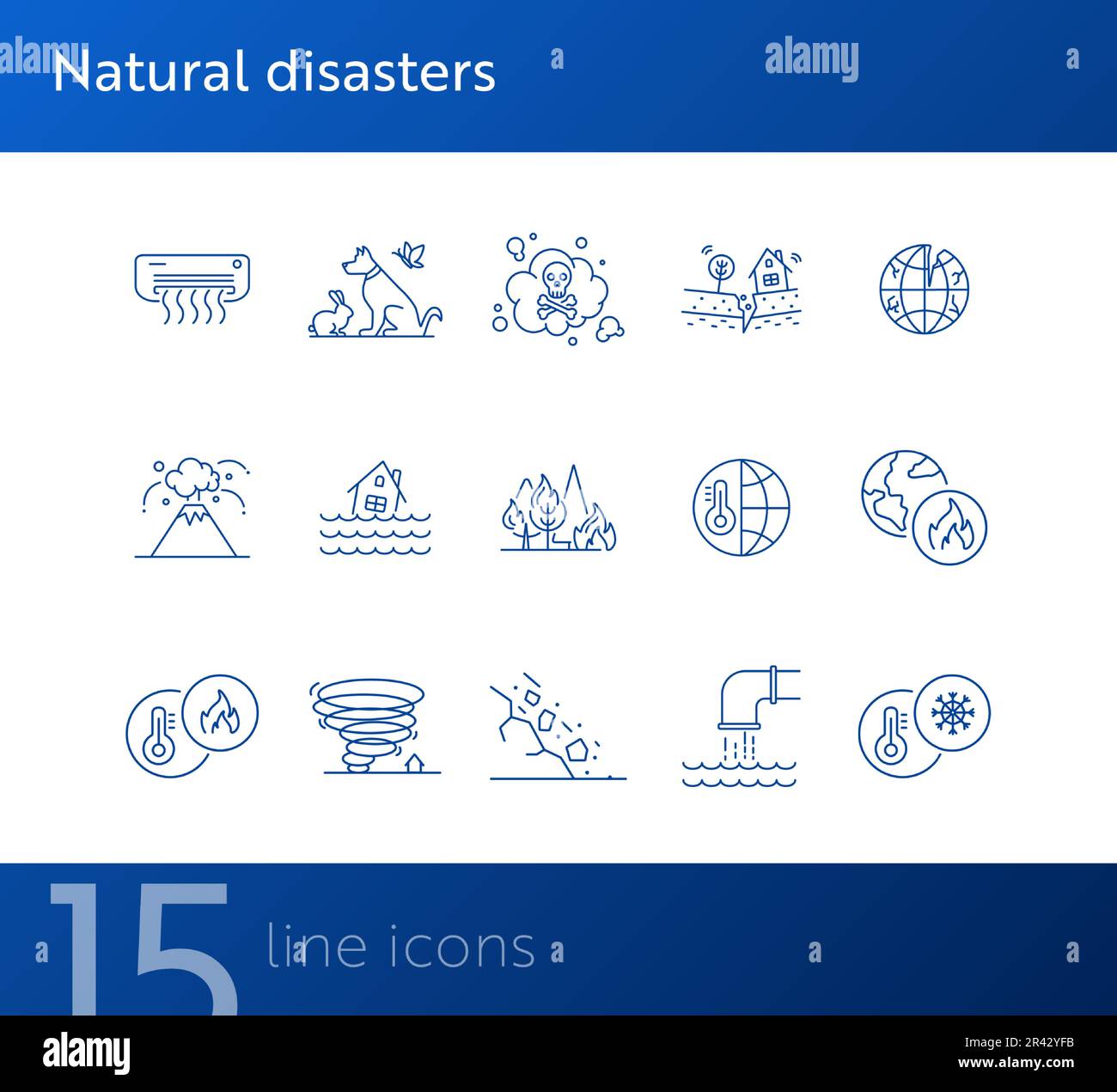 Natural disasters icons Stock Vector Image & Art - Alamy