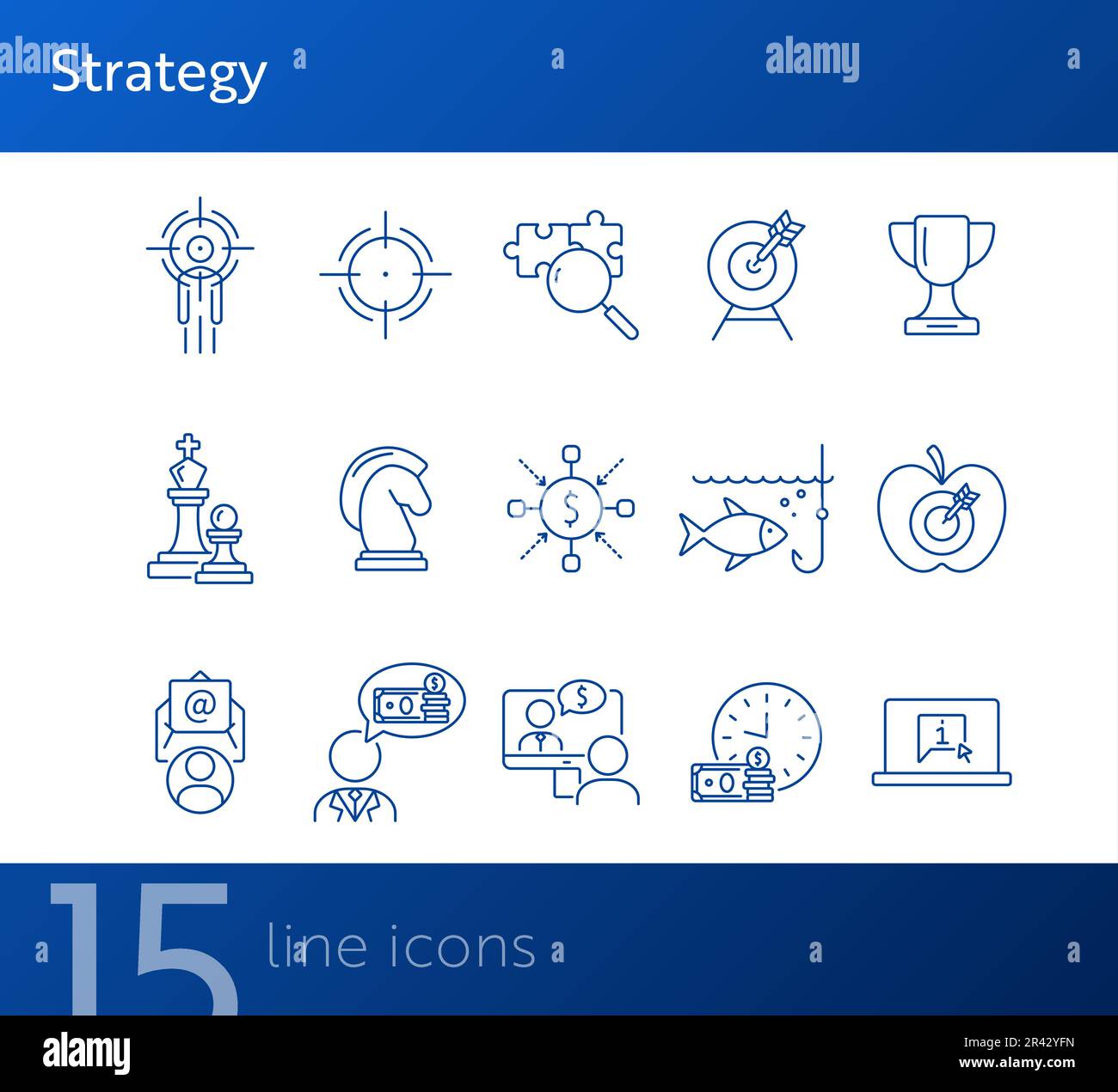 Strategy icon set Stock Vector Image & Art - Alamy