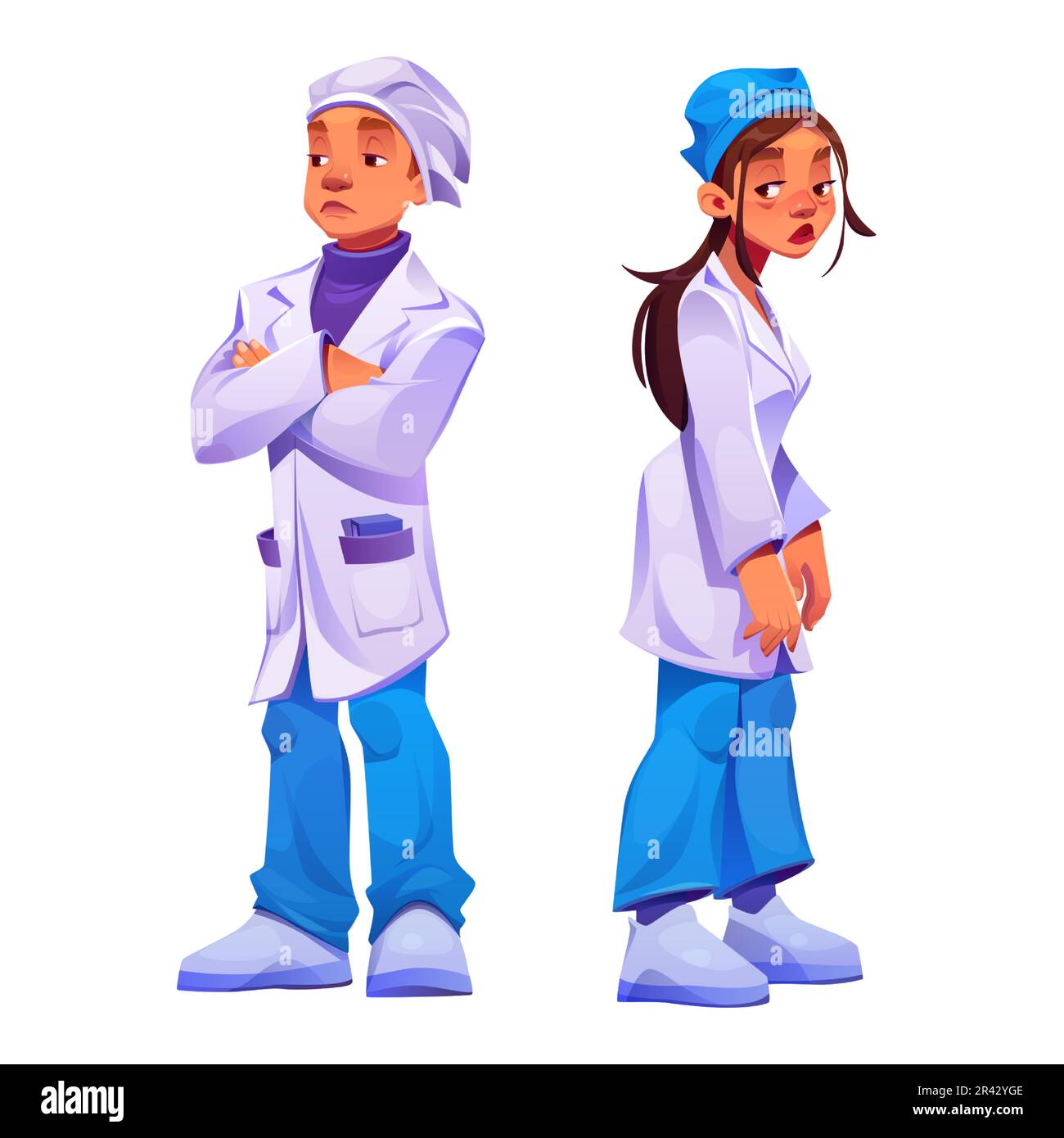 Exhausted stressed doctor Stock Vector Images - Alamy