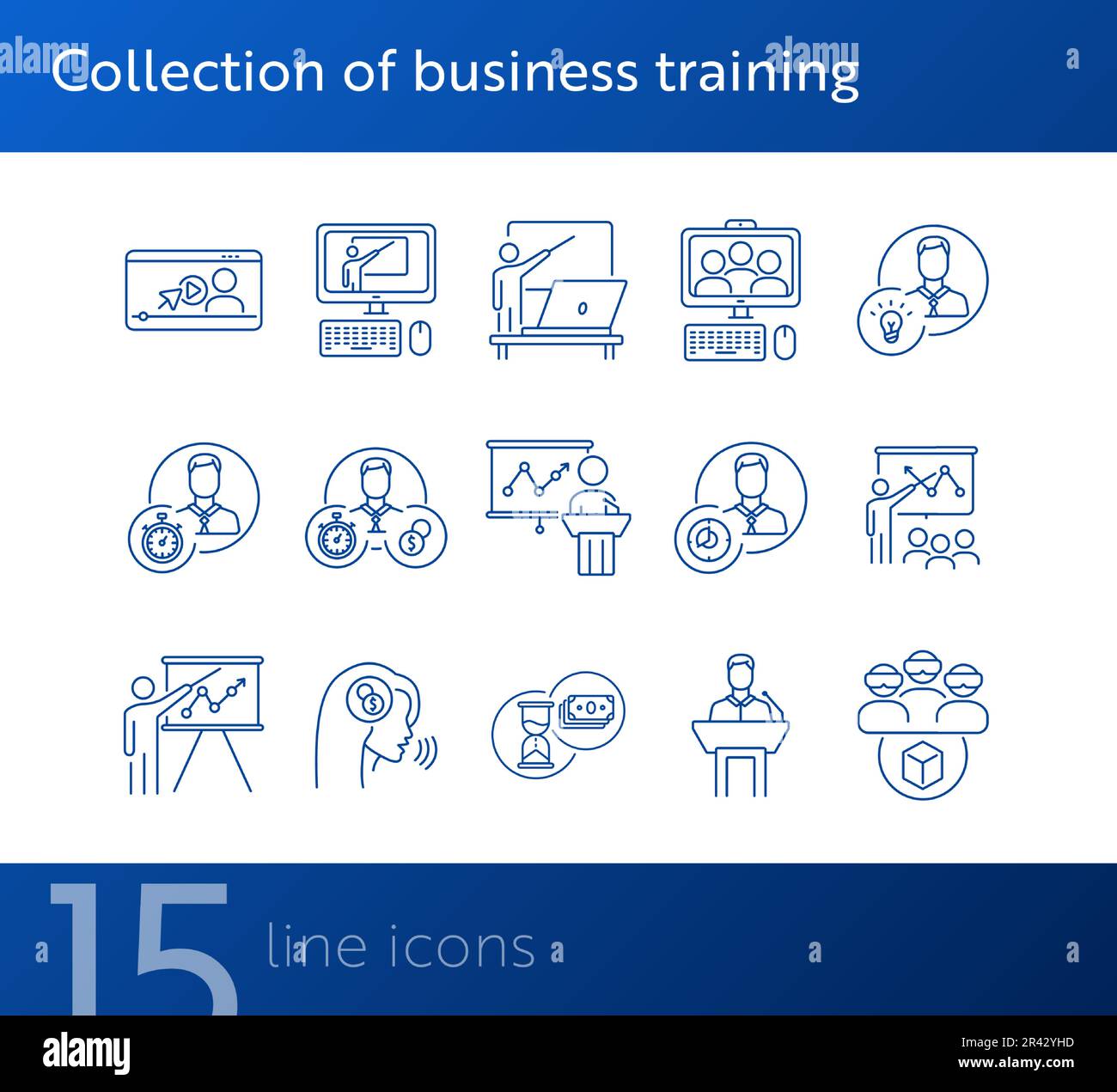 Collection of business training icons Stock Vector Image & Art - Alamy
