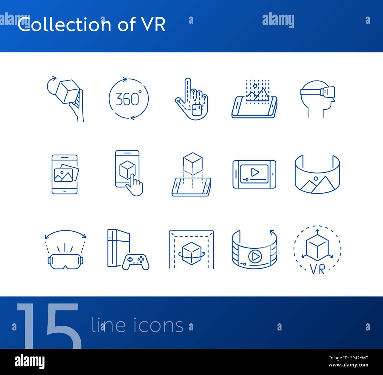 Collection of VR icons Stock Vector Image & Art - Alamy