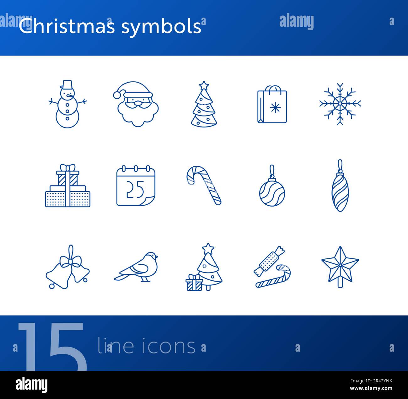 Christmas symbols thin line icon set Stock Vector Image & Art - Alamy