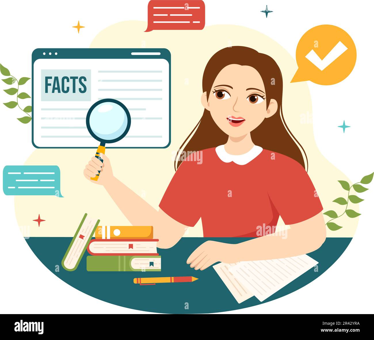 Fact Check Vector Illustration With Myths vs Facts News for Thorough ...