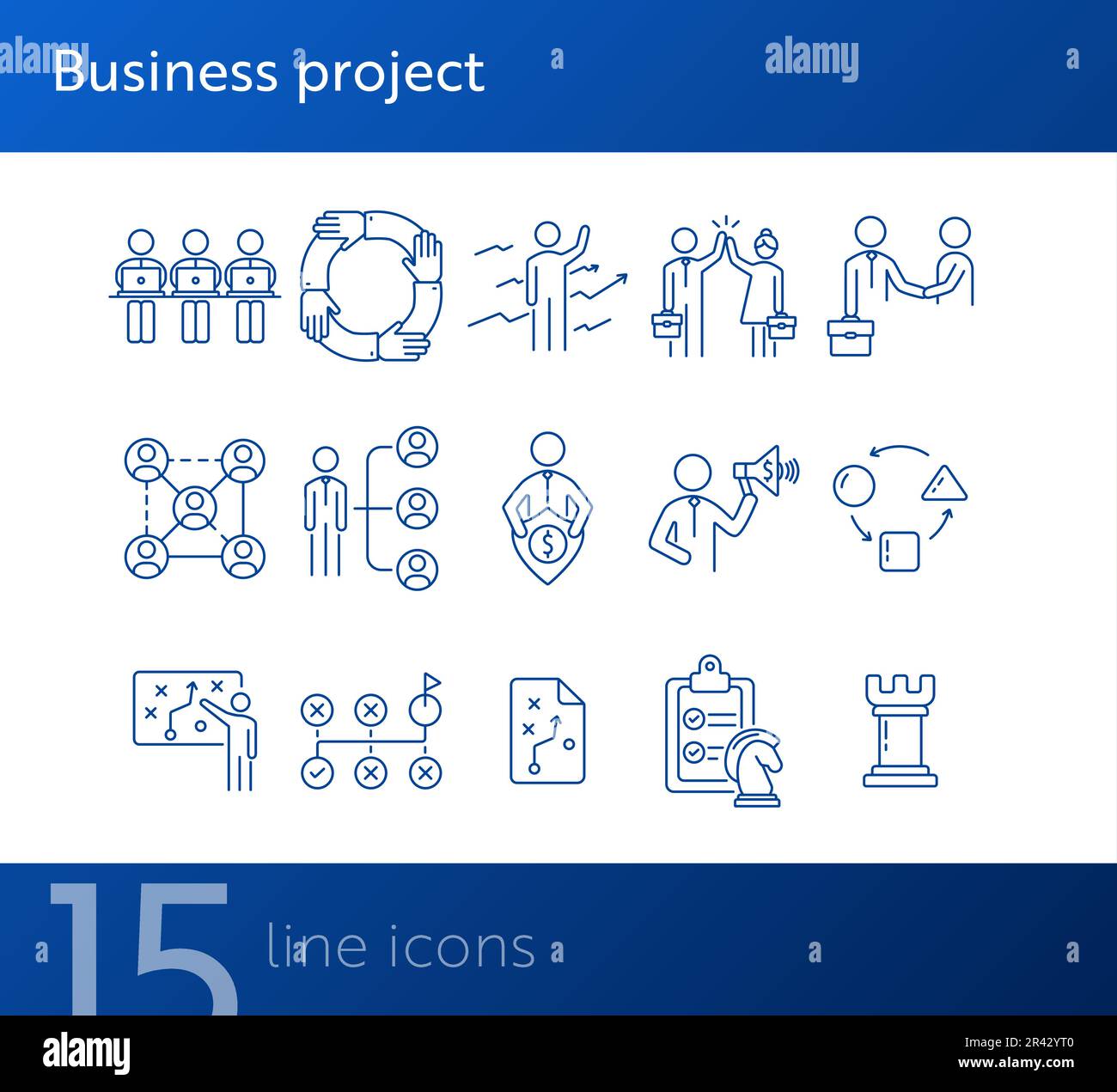 Business project icons Stock Vector Image & Art - Alamy