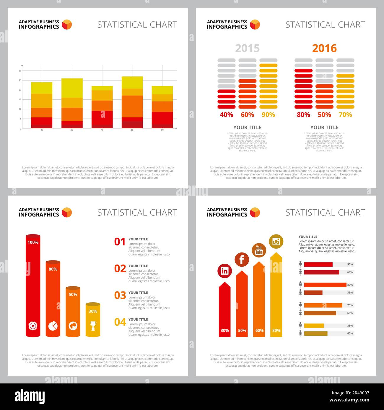 Set of multicoloured infographic composition Stock Vector Image & Art ...