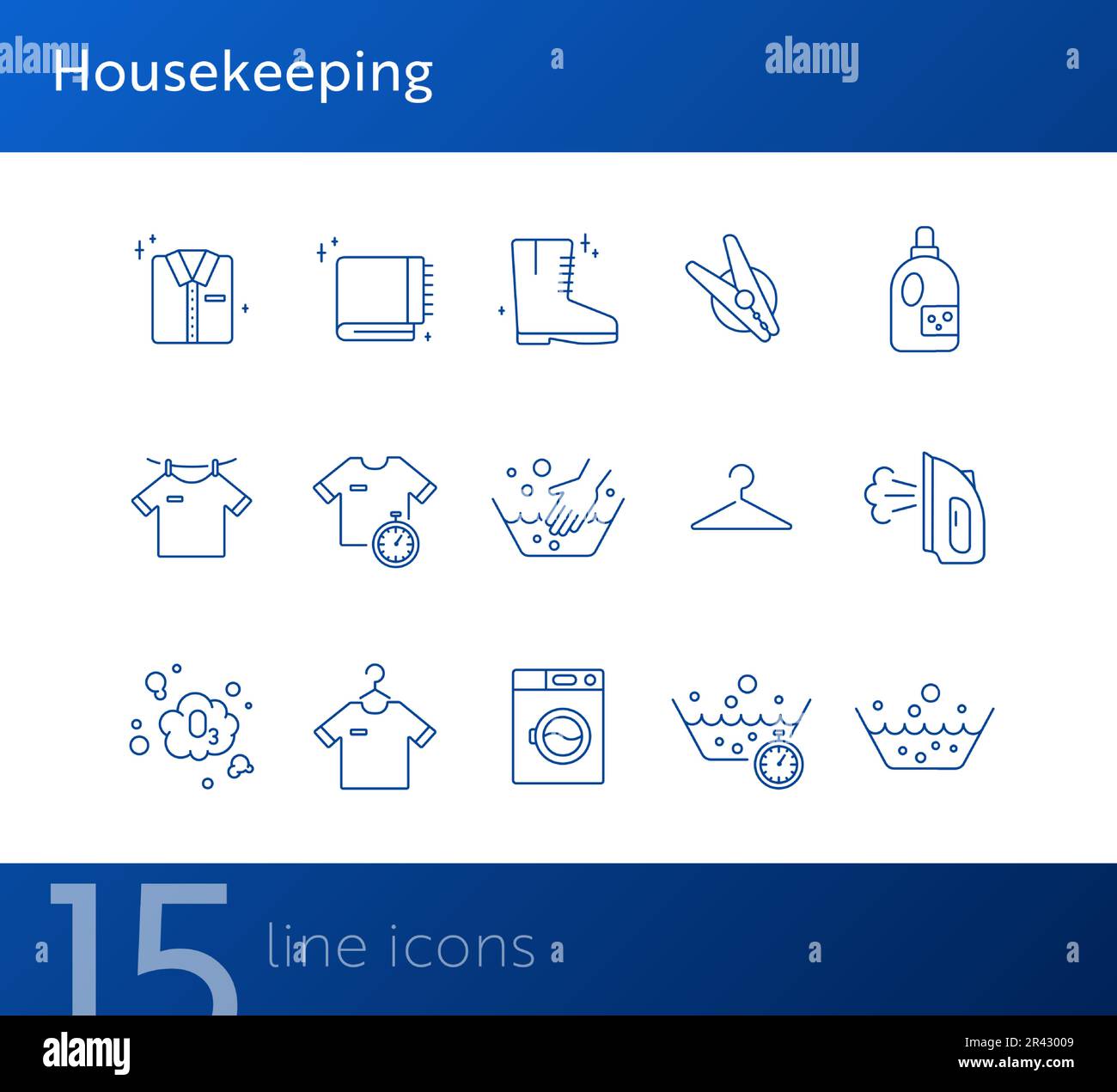 Housekeeping line icon set Stock Vector Image & Art - Alamy