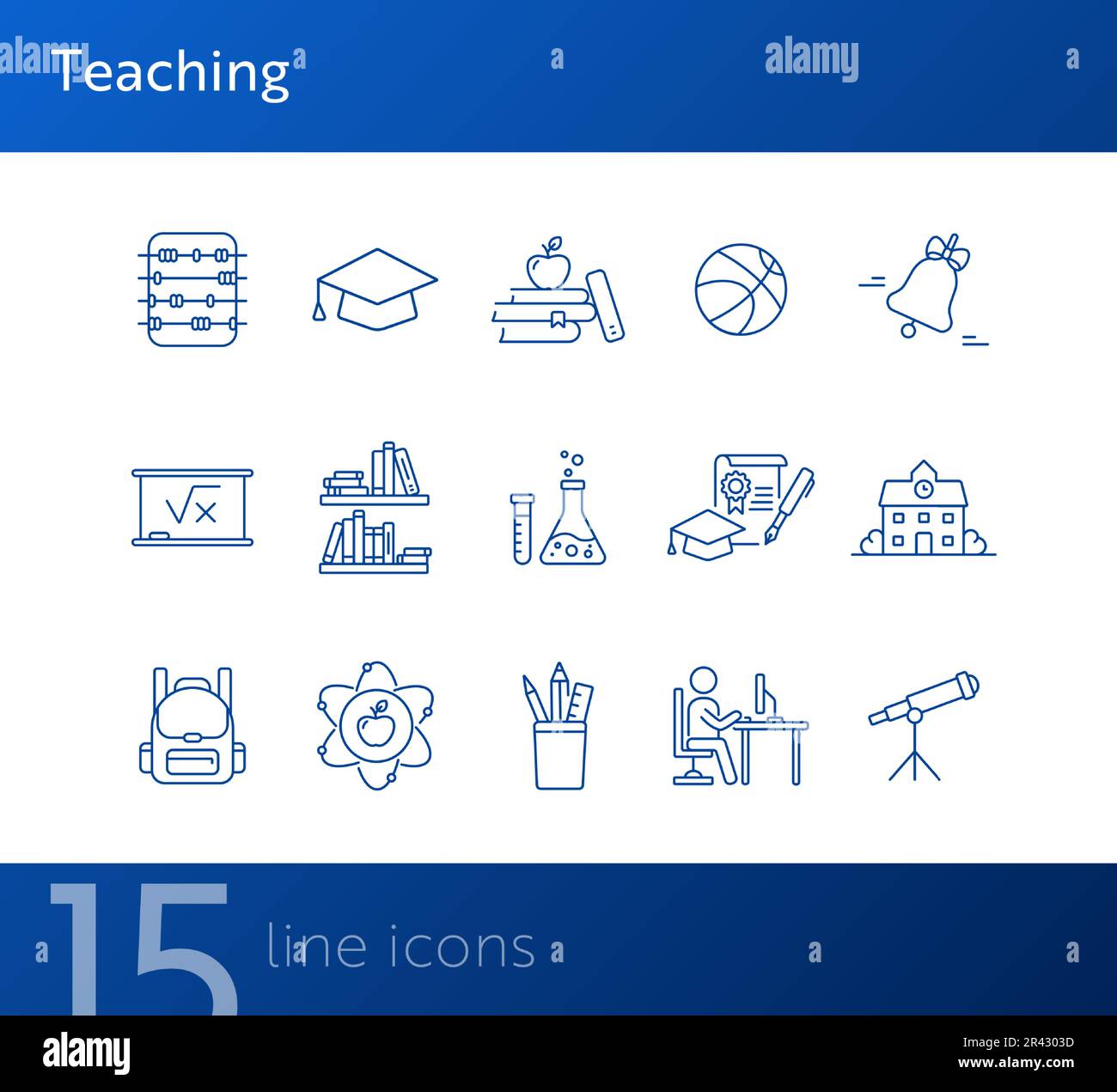 Teaching line icon set Stock Vector Image & Art - Alamy