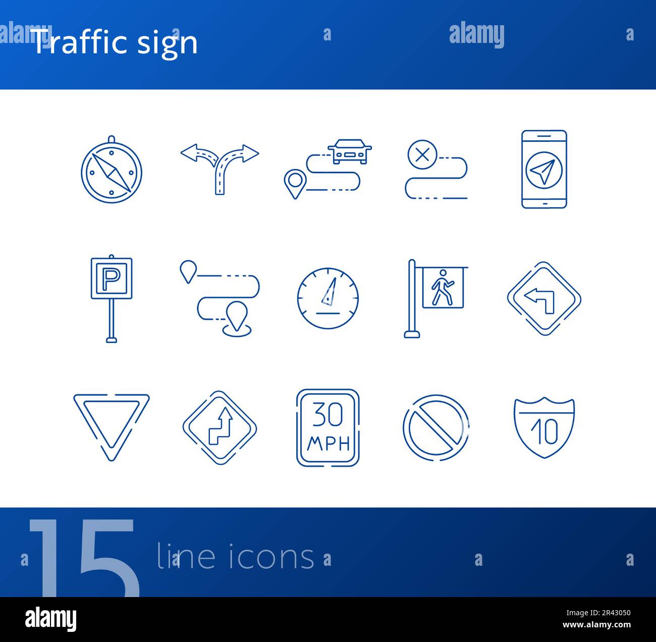Traffic sign line icons Stock Vector Image & Art - Alamy