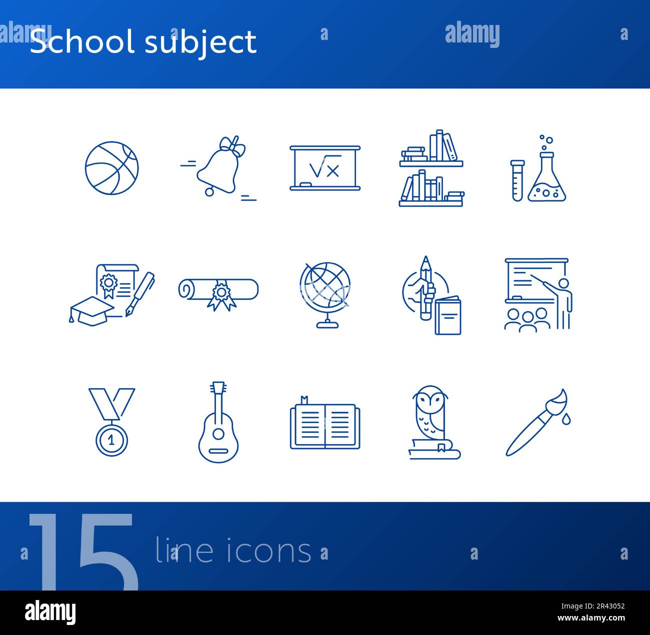 School subject learning outline hi-res stock photography and images - Alamy