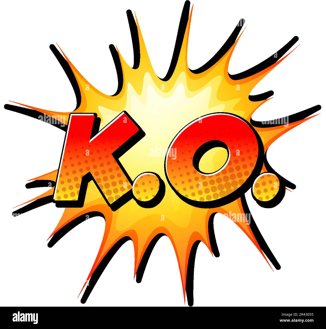 KO retro comic speech bubble and effect in pop art style illustration ...