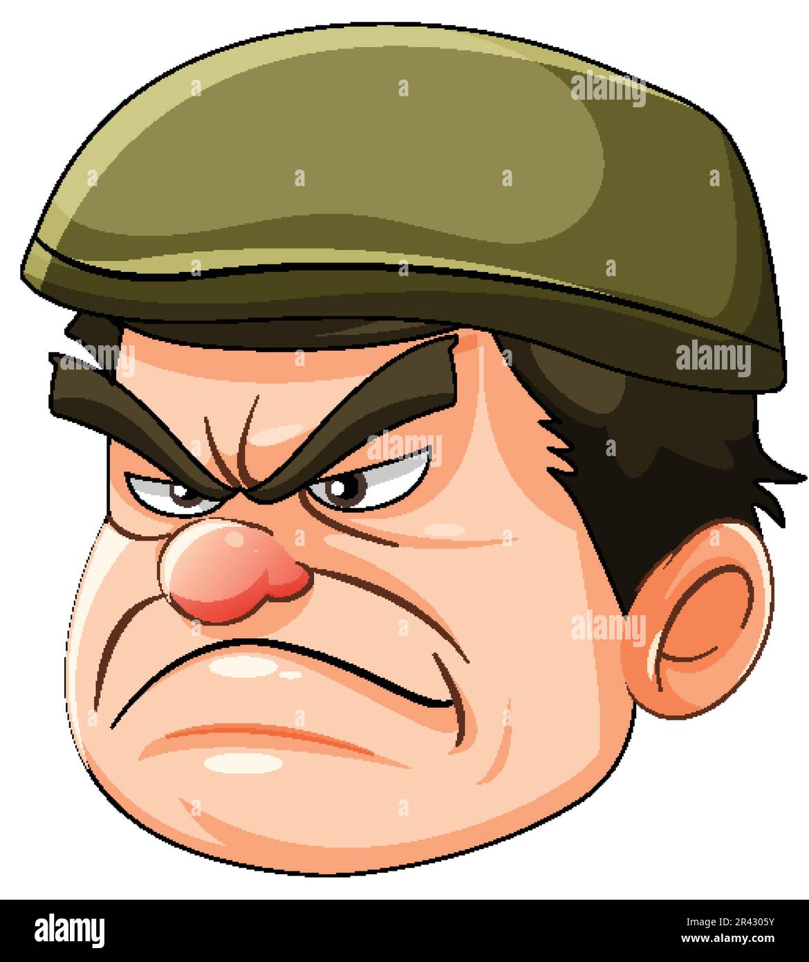 Grumpy army officer head cartoon illustration Stock Vector Image & Art ...