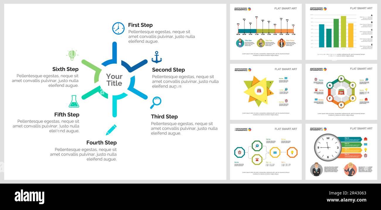 Colorful consulting or marketing concept infographic charts set Stock ...
