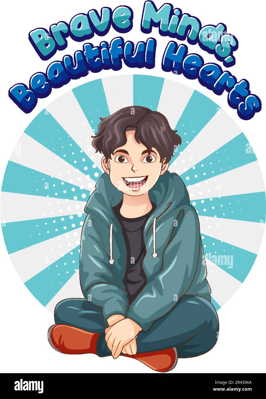 Inspirational Quotes with Teenage Character illustration Stock Vector ...