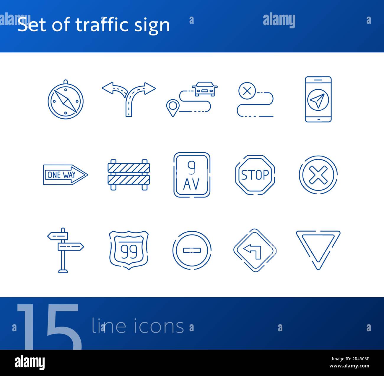 Set of traffic sign icons Stock Vector Image & Art - Alamy