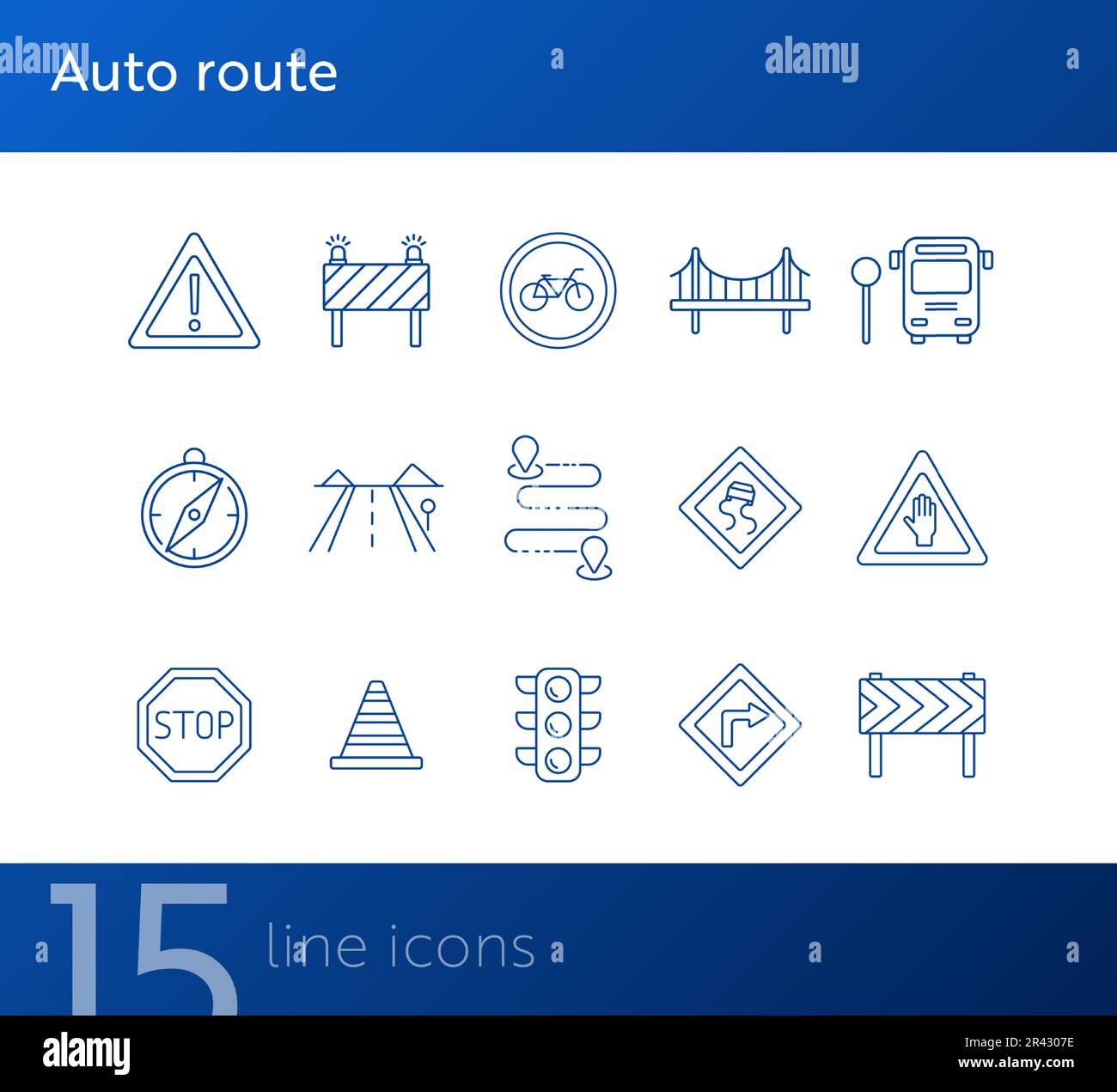 Auto route icons Stock Vector Image & Art - Alamy