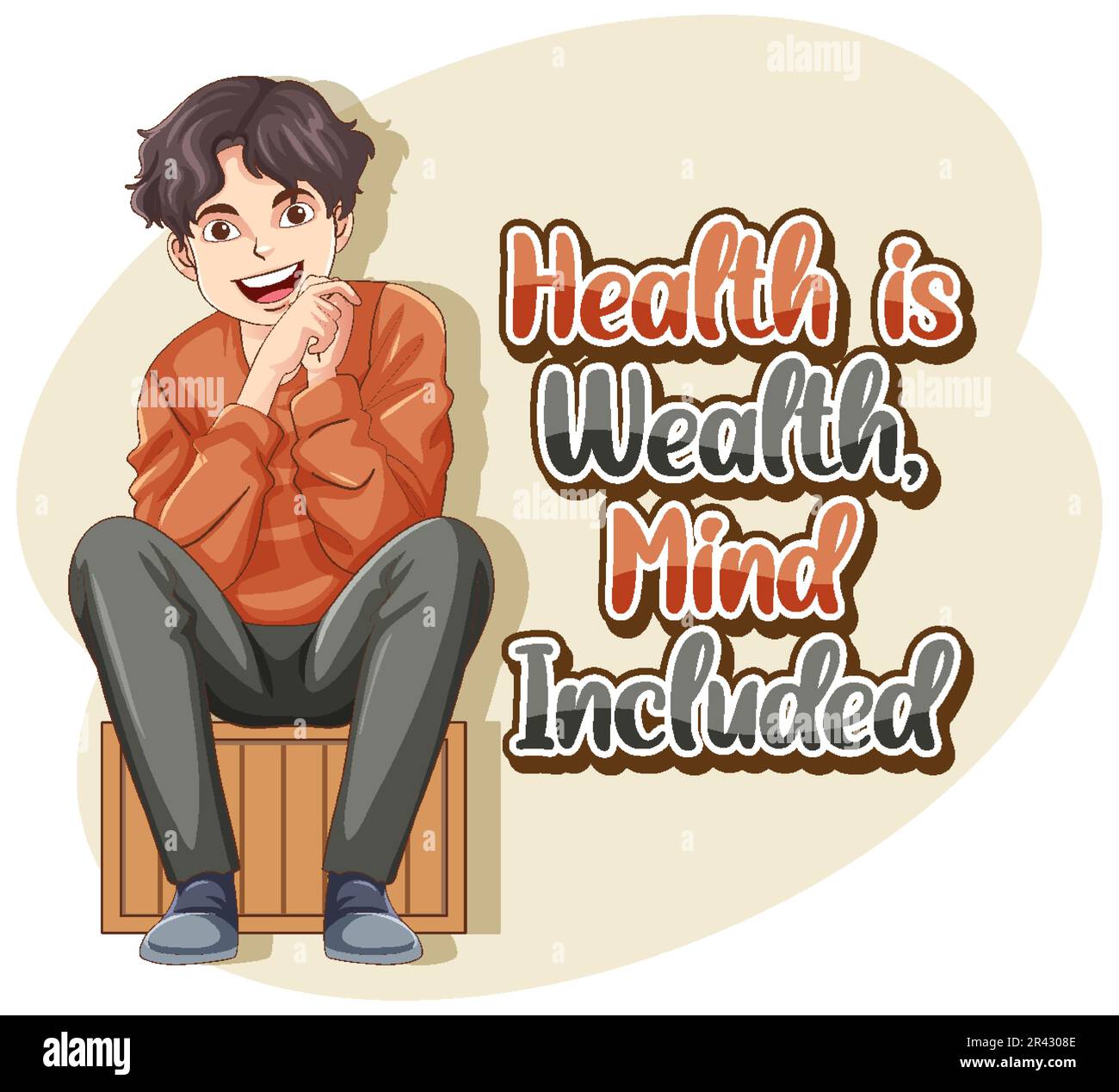 Inspirational Quotes with Teenage Character illustration Stock Vector ...