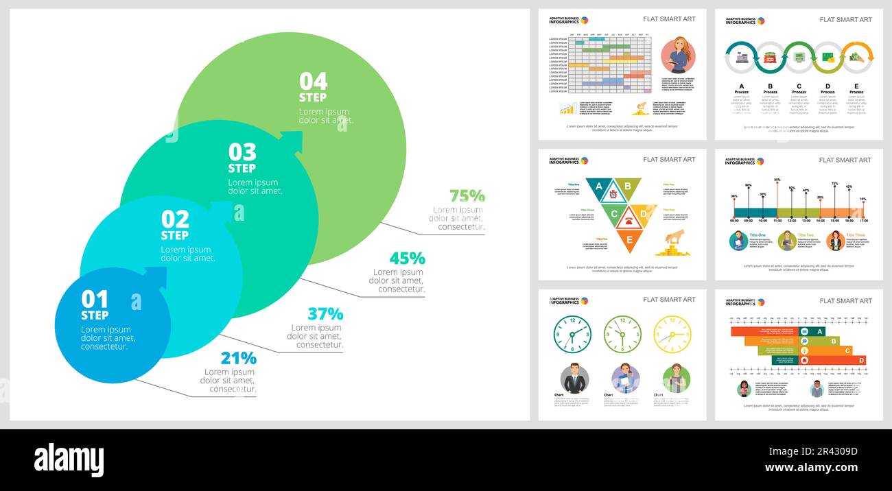 Colorful strategy or logistics concept infographic charts set Stock ...