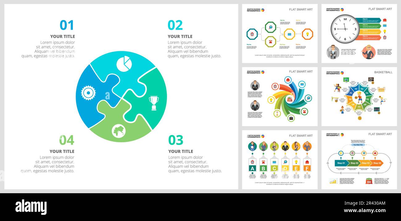 Colorful business planning infographic charts set Stock Vector Image ...