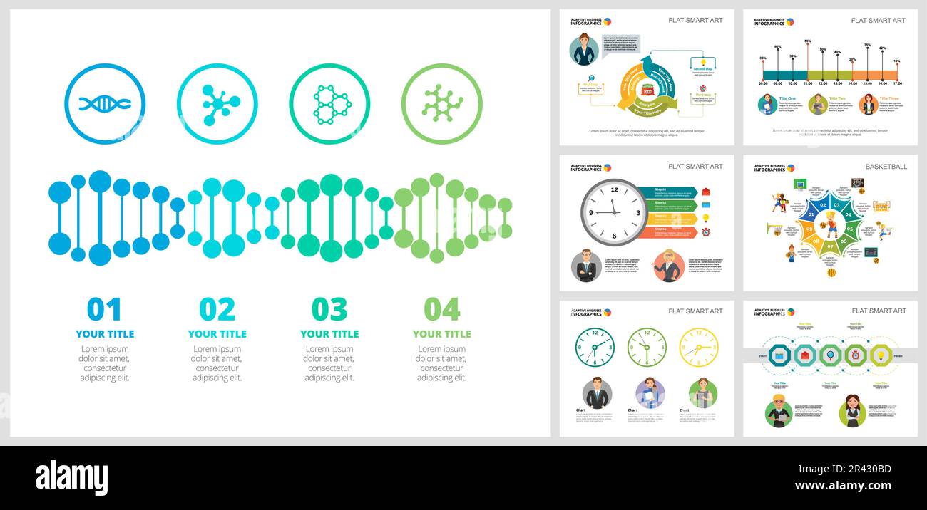 Colorful diagrams set for presentation slide templates Stock Vector ...
