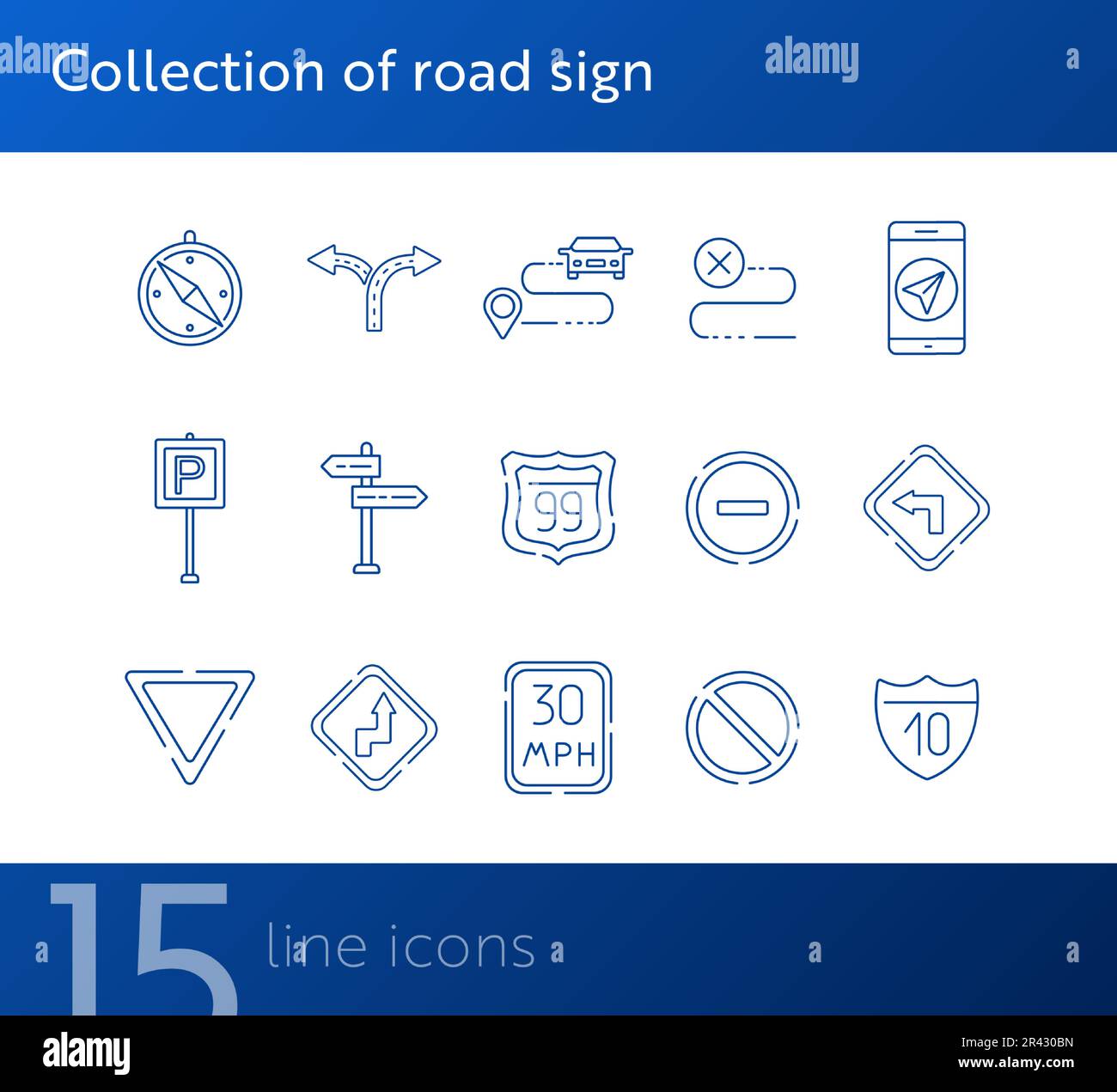 Collection of road sign icons Stock Vector Image & Art - Alamy