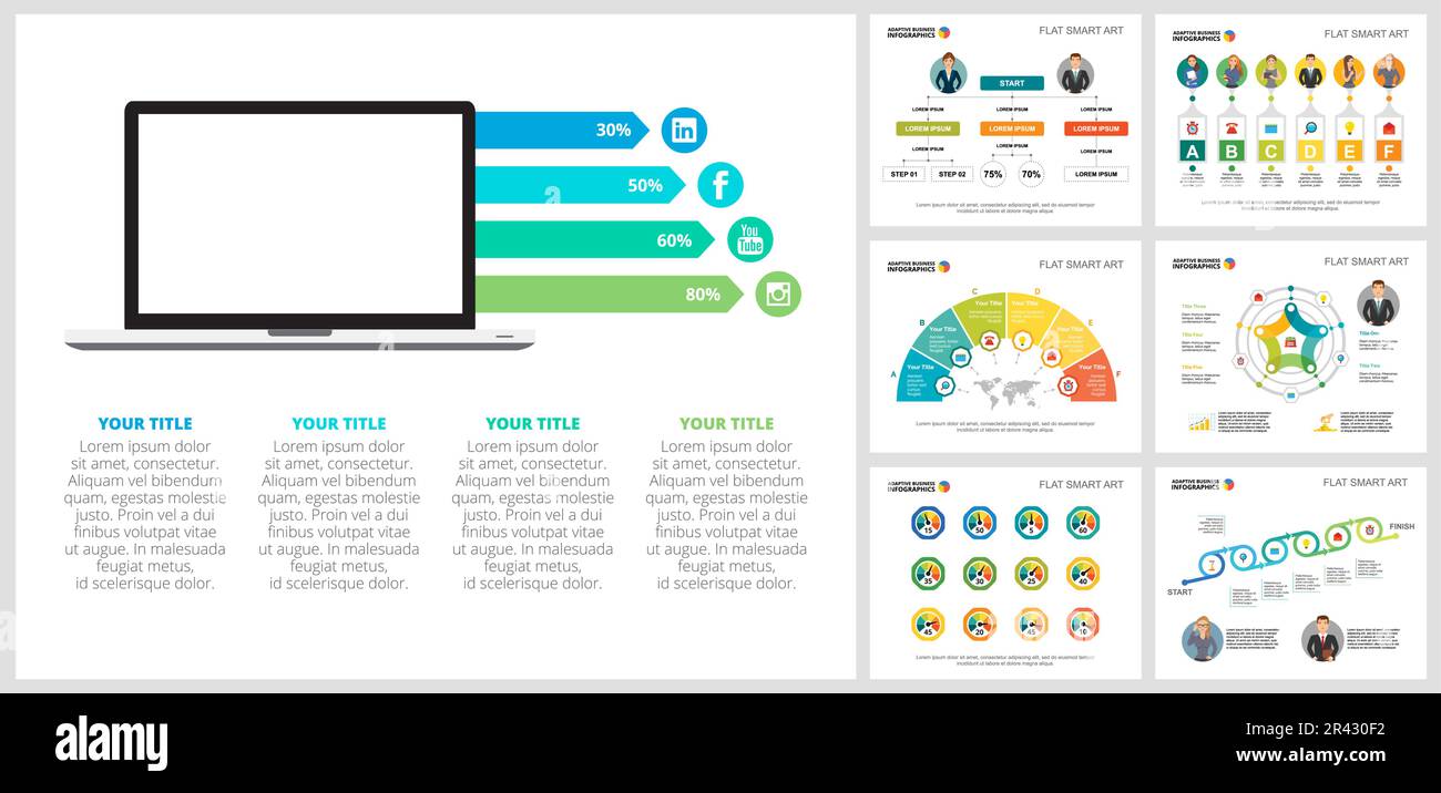 Colorful planning or startup concept infographic charts set Stock ...