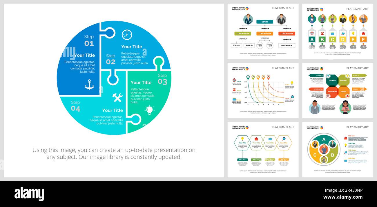 Colorful research and planning infographic charts set Stock Vector ...