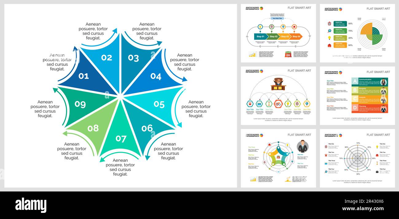 Colorful planning or economy concept infographic charts set Stock ...