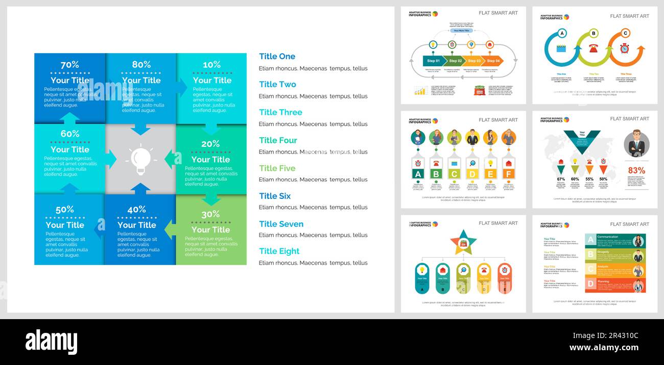 Colorful research or teamwork concept infographic charts set Stock ...
