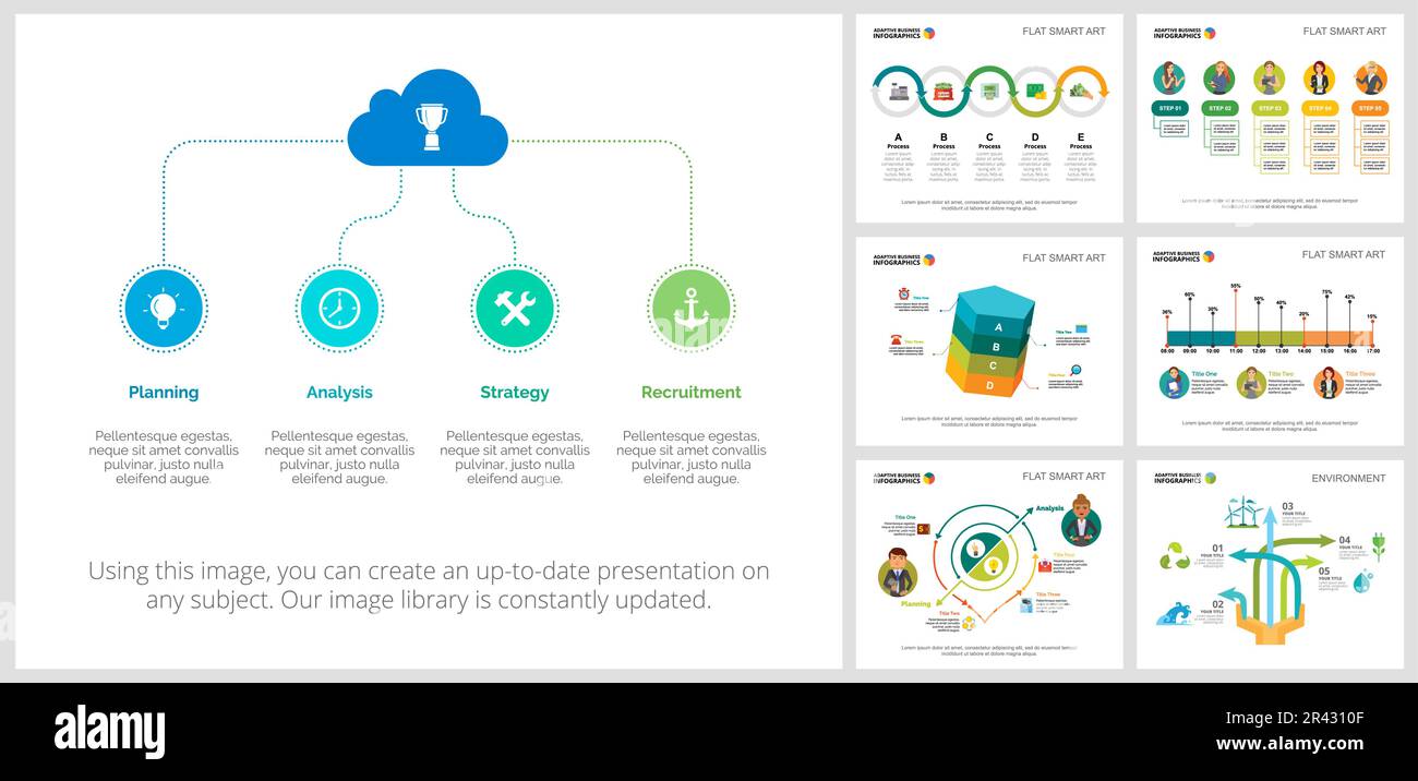 Colorful environment and business concept infographic charts set Stock ...