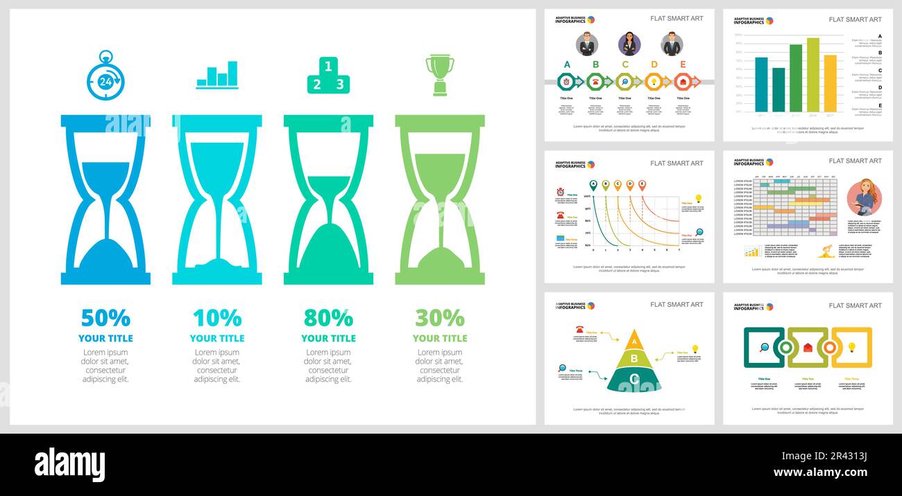 Colorful project or marketing concept infographic charts set Stock ...