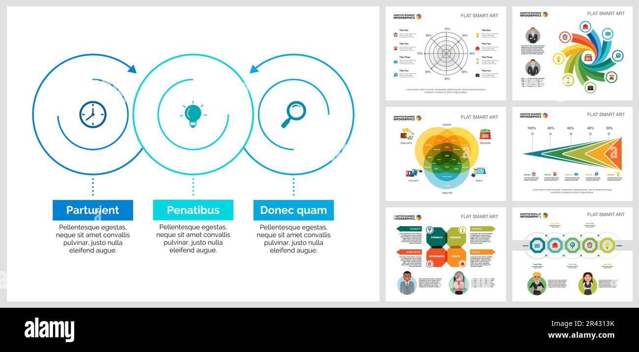 Colorful consulting or planning concept infographic charts set Stock ...