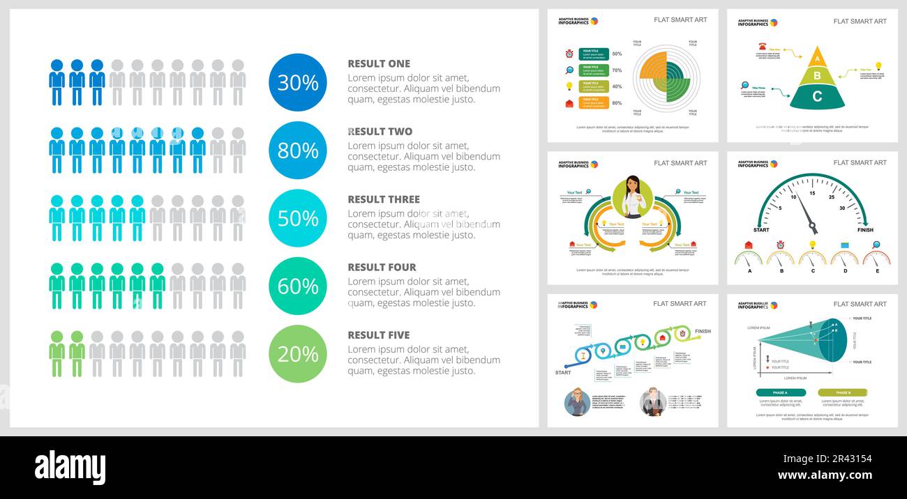 Colorful planning or strategy concept infographic charts set Stock ...