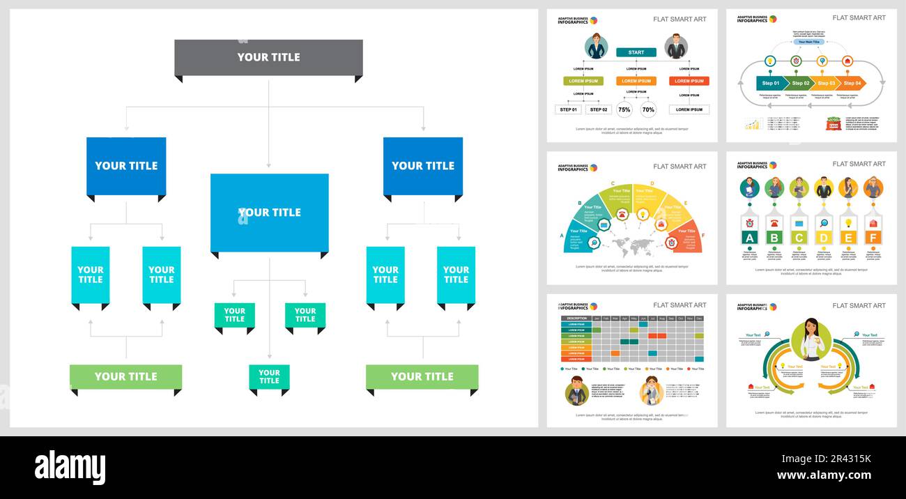 Colorful planning or strategy concept infographic charts set Stock ...